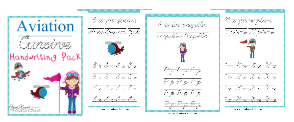 Aviation Cursive Handwriting Pack - Year Round Homeschooling