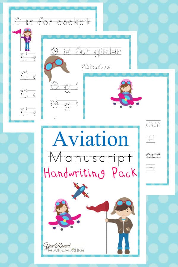 Aviation Manuscript Handwriting Pack - Year Round Homeschooling