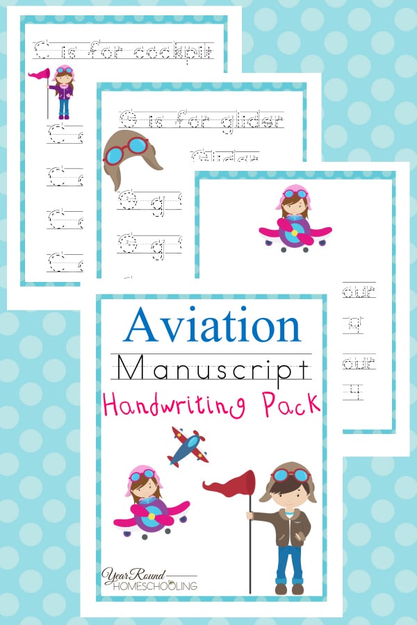 Aviation Manuscript Handwriting Pack - Year Round Homeschooling