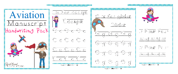 Aviation Manuscript Handwriting Pack - Year Round Homeschooling