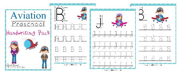 Aviation PreK Handwriting Pack - Year Round Homeschooling
