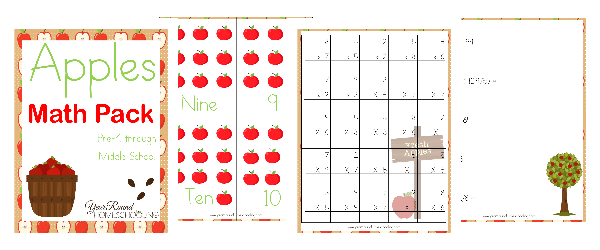 Apples Math Pack - Year Round Homeschooling