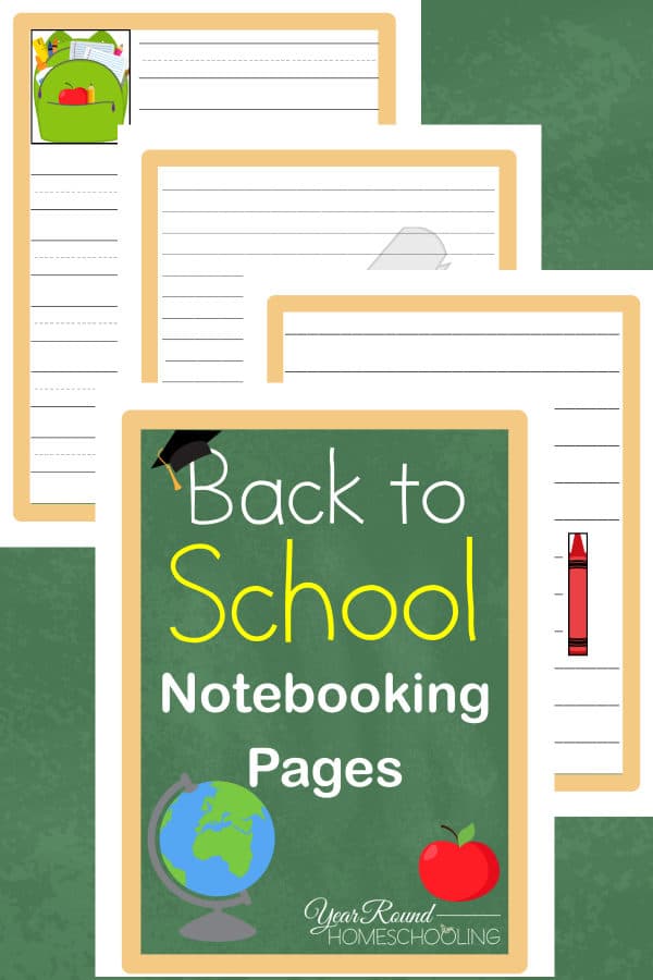 Back to School Notebooking Pages - Year Round Homeschooling