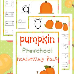 Pumpkin PreK Handwriting Pack - Year Round Homeschooling