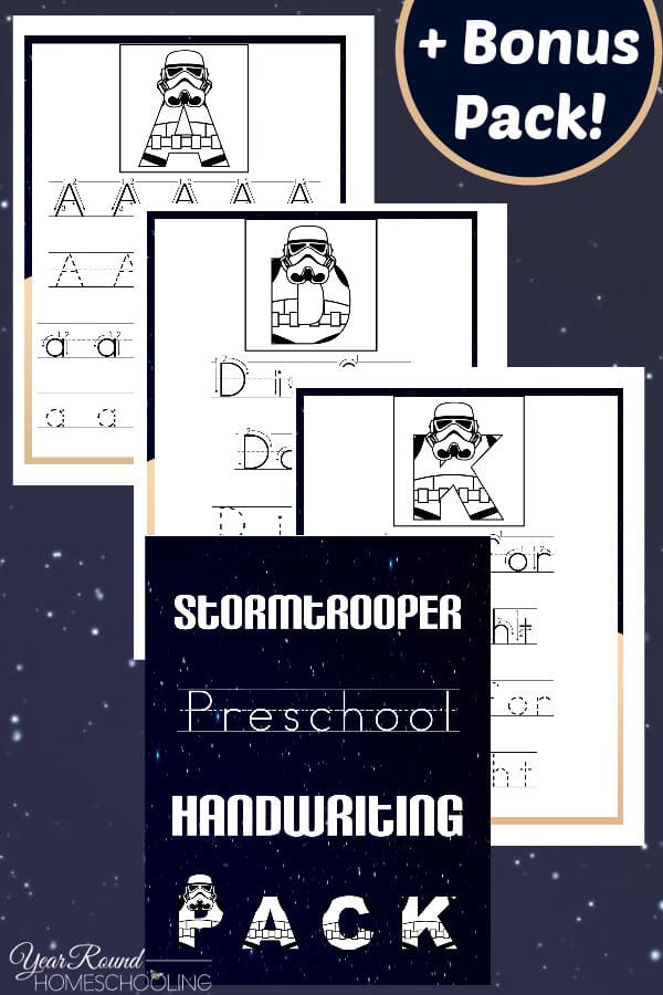 Stormtrooper Preschool Handwriting Pack - Year Round Homeschooling