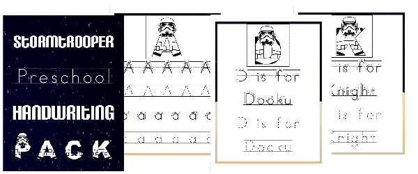 Stormtrooper Preschool Handwriting Pack + Bonus Pack - Year Round ...