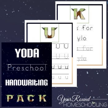 Yoda Preschool Handwriting Pack - Year Round Homeschooling