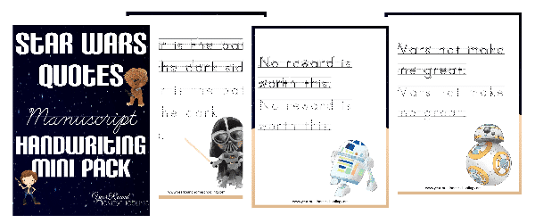 Star Wars Manuscript Handwriting Mini Pack - By Year Round ...