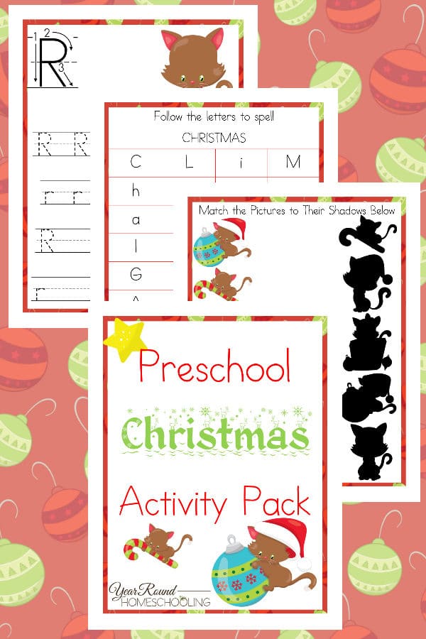 Preschool Christmas Activity Pack - Year Round Homeschooling