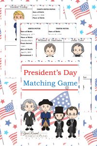 Presidents' Day Matching Game - Year Round Homeschooling