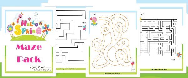 Hello Spring Maze Pack - Year Round Homeschooling