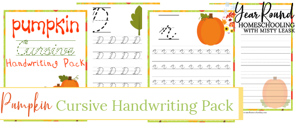Pumpkin Cursive Handwriting Pack - Year Round Homeschooling