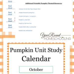 Pumpkin Unit Study Calendar - Year Round Homeschooling