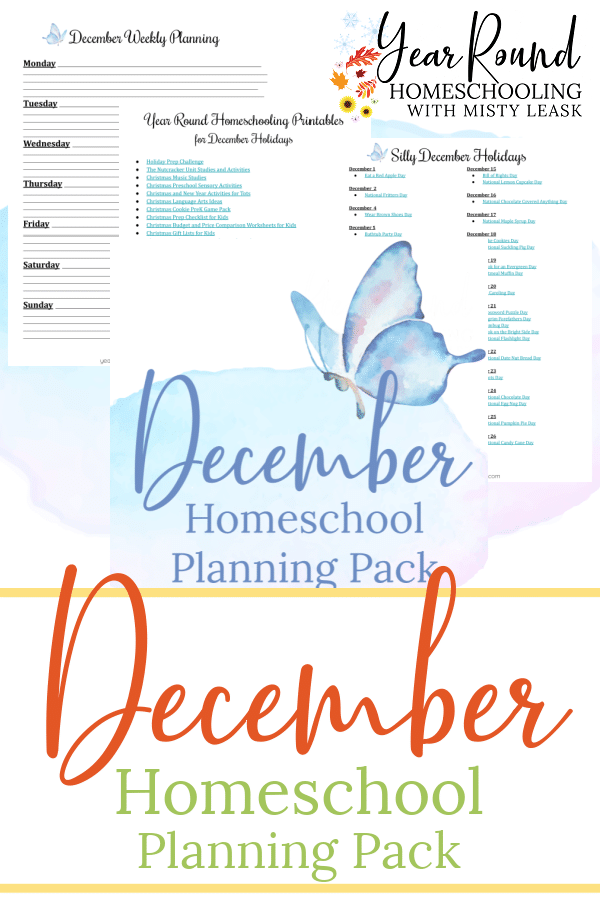 December Homeschool Planning Pack - Year Round Homeschooling