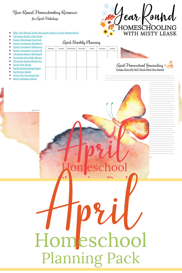 April Homeschool Planning Pack - Year Round Homeschooling