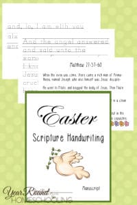 Easter Scripture Manuscript Handwriting - Year Round Homeschooling
