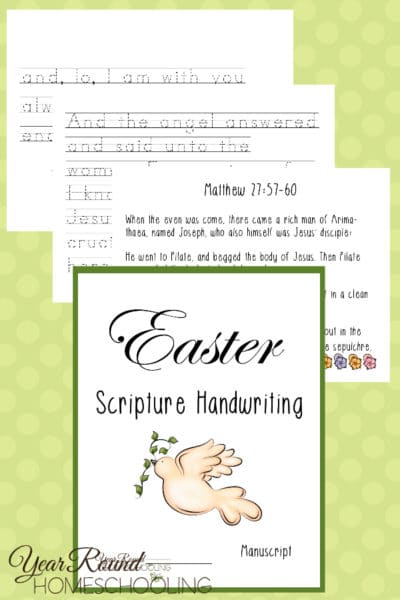 Easter Scripture Manuscript Handwriting - Year Round Homeschooling