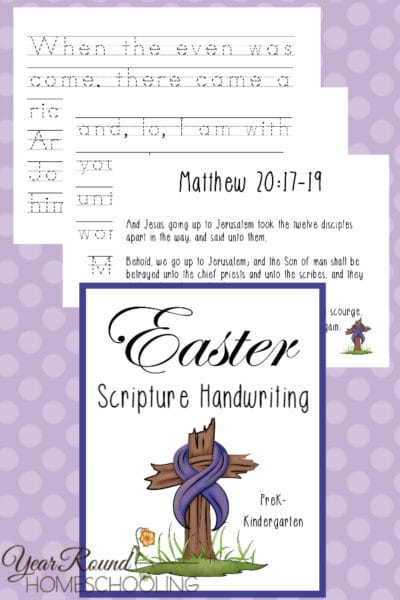 Easter Scripture Handwriting - PreK-K - Year Round Homeschooling