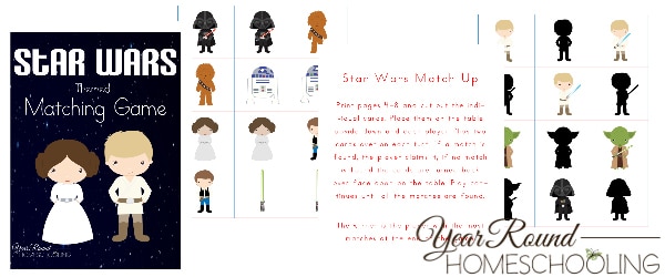 Star Wars Matching Game - Year Round Homeschooling