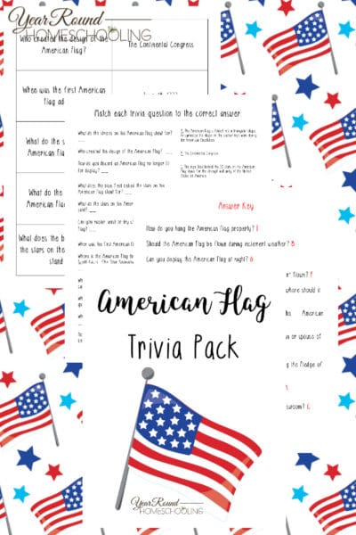 American Flag Trivia Pack - Year Round Homeschooling