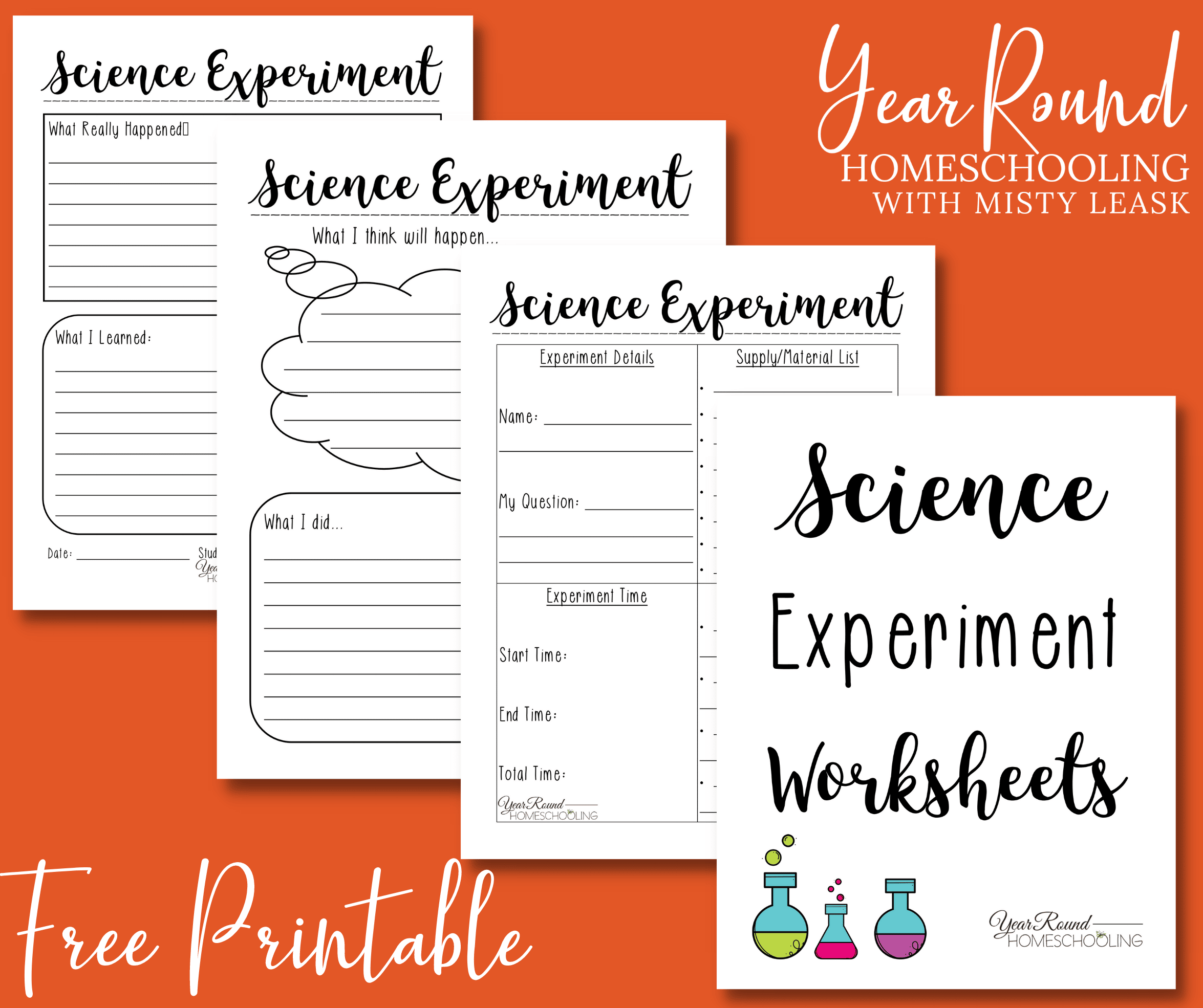 Science Experiment Worksheets - Year Round Homeschooling