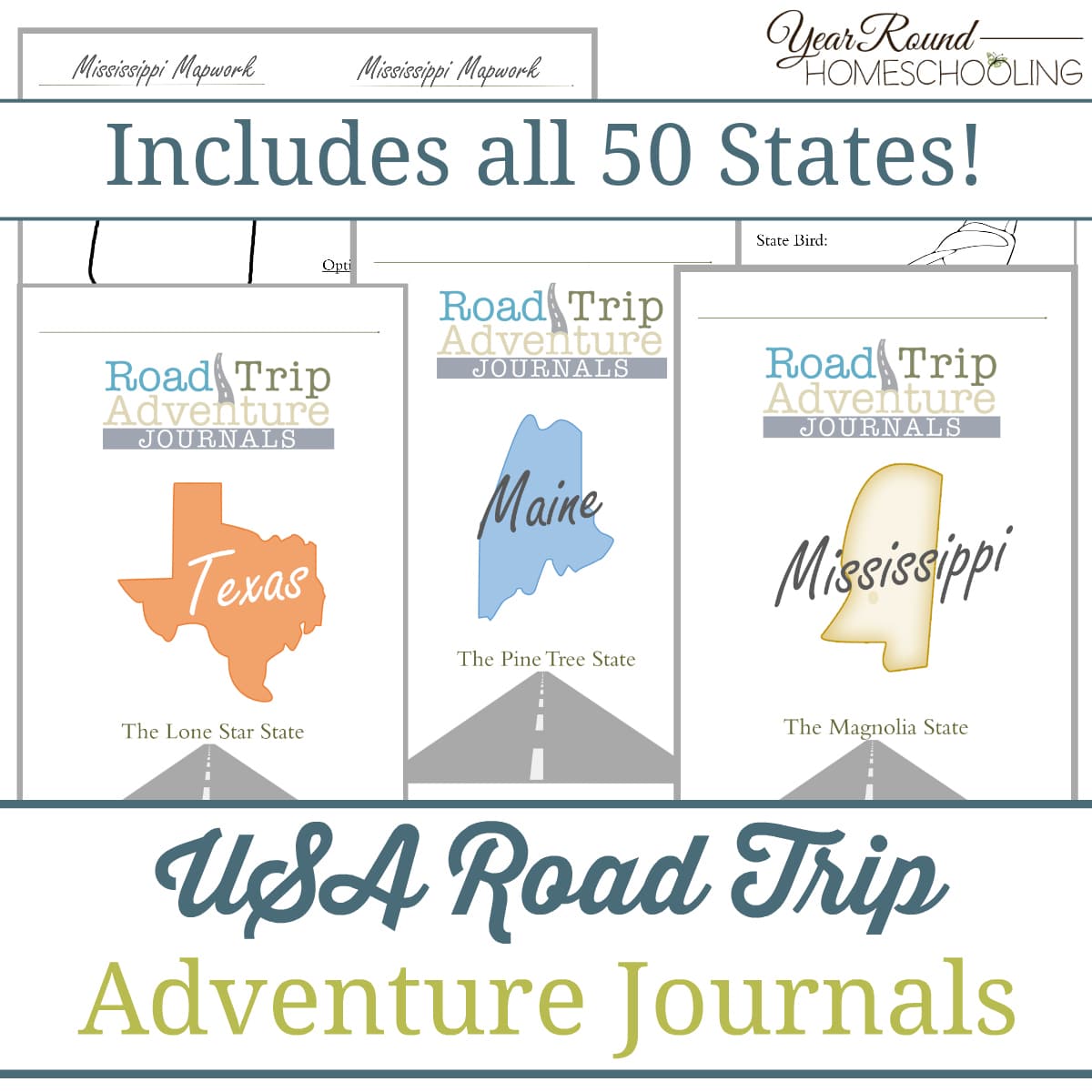USA Road Trip Adventure Journal Bundle - Year Round Homeschooling