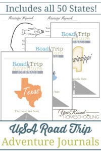 USA Road Trip Adventure Journals - Year Round Homeschooling