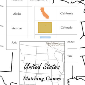 United States Matching Games - Year Round Homeschooling
