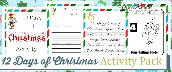 12 Days of Christmas Activity Book - Year Round Homeschooling