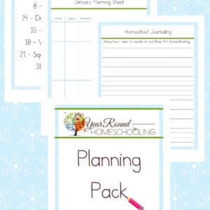 Year Round Homeschooling January Planning Pack - Year Round Homeschooling