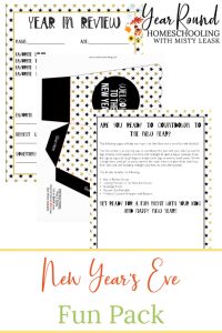 New Year's Eve Kids Fun Pack - Year Round Homeschooling