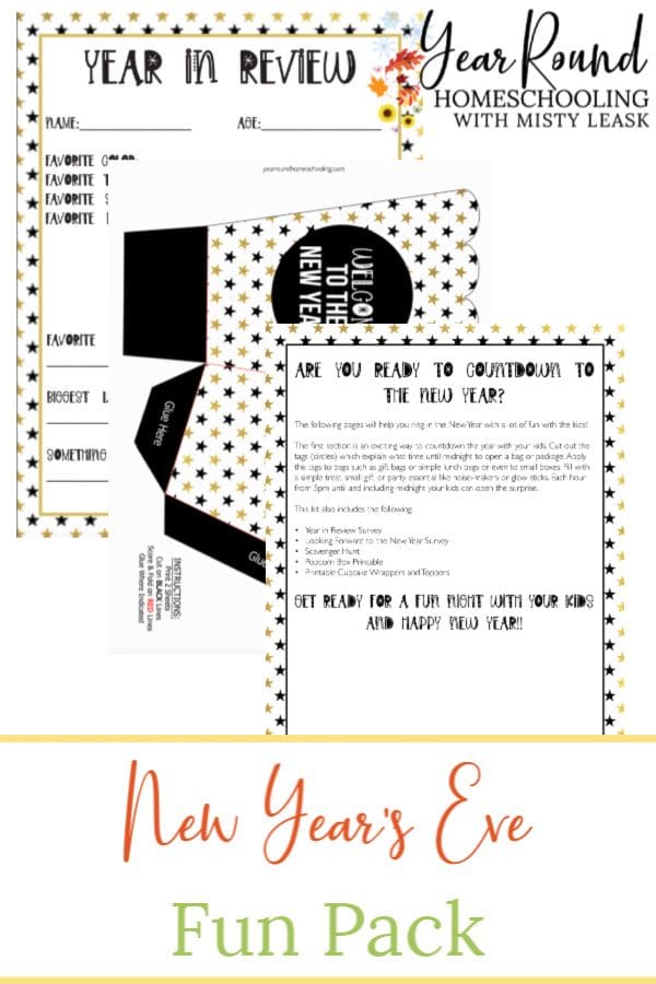 Fun Pack for New Year's Eve - Year Round Homeschooling