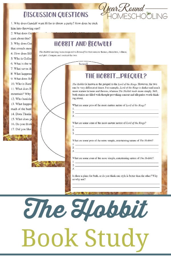 The Hobbit Book Study - Year Round Homeschooling