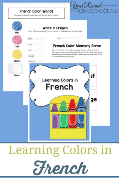 Learning Colors in French - Year Round Homeschooling