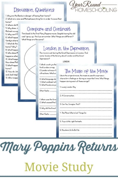 Mary Poppins Returns Movie Study - Year Round Homeschooling