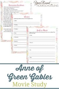 Anne of Green Gables Movie Study - Year Round Homeschooling