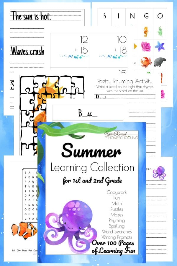 1st and 2nd Grade Summer Learning Collection - Year Round Homeschooling