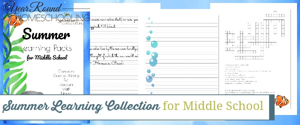 Middle School Summer Learning Collection - Year Round Homeschooling