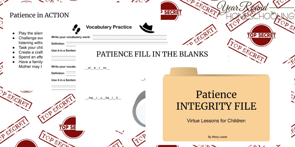 Integrity Files: Virtue Lessons for Children - Year Round Homeschooling