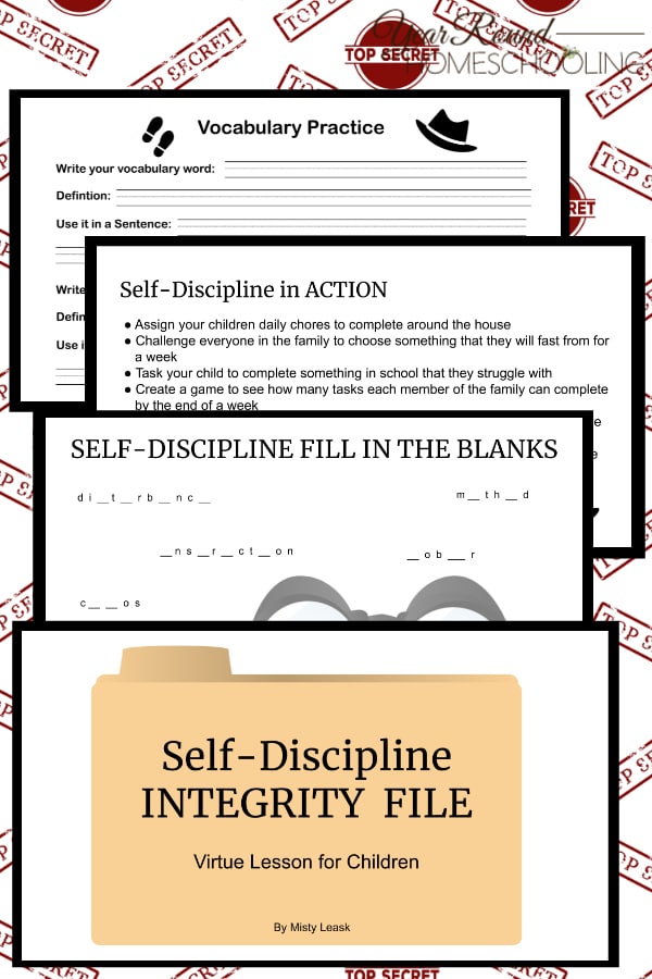 Self-Discipline Integrity Files: Virtue Lessons for Kids - Year Round ...