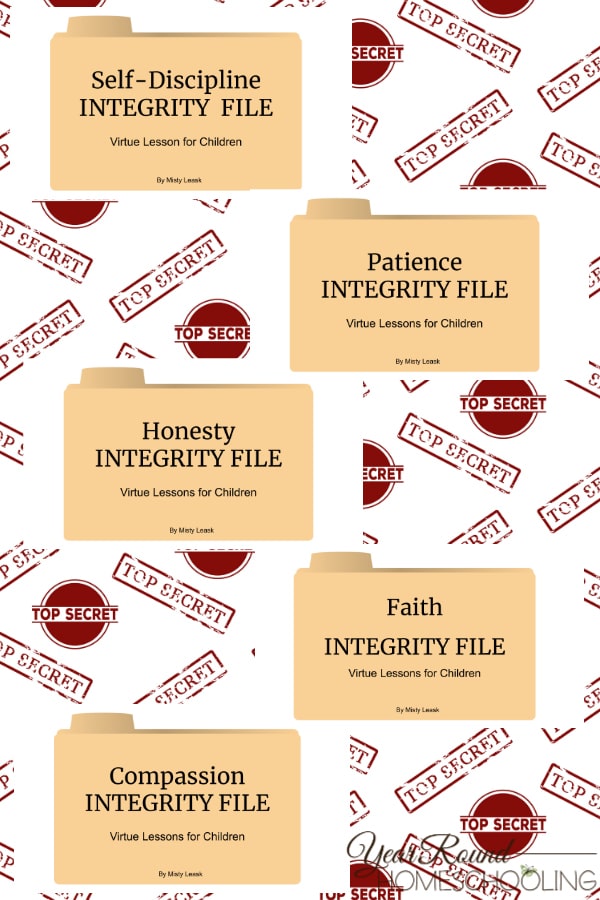 Integrity Files: Virtue Lessons for Kids Set - Year Round Homeschooling