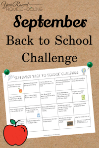 September Back to School Challenge - Year Round Homeschooling