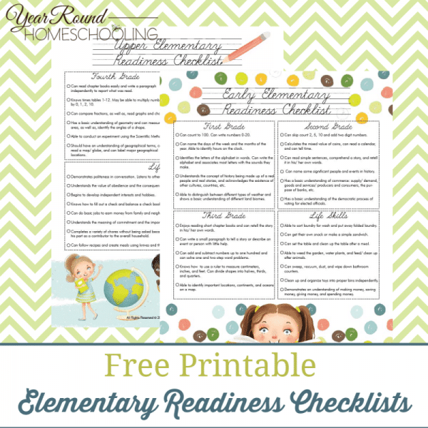 Upper Elementary Readiness Checklist - Year Round Homeschooling