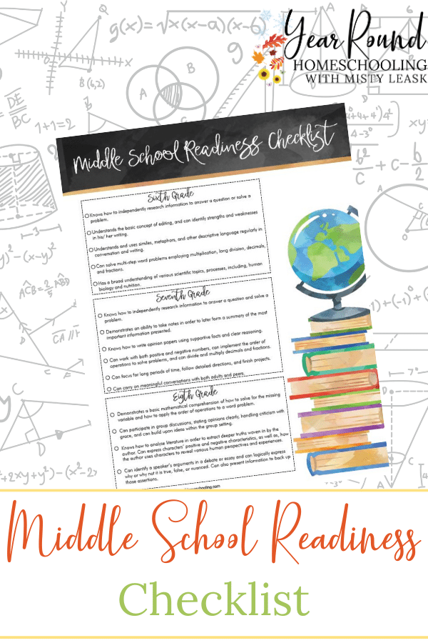 Middle School Readiness Checklist - Year Round Homeschooling