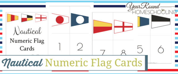 Nautical Numeric Flag Cards - Year Round Homeschooling