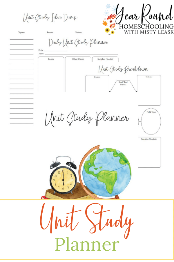 Unit Study Planner - Year Round Homeschooling
