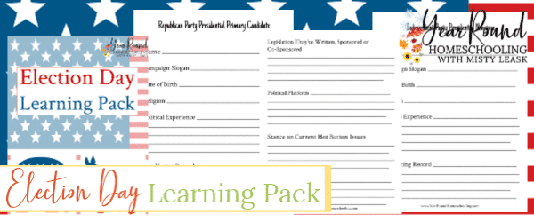 Election Day Learning Pack - Year Round Homeschooling