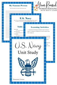 U.S. Navy Elementary Unit Study - Year Round Homeschooling