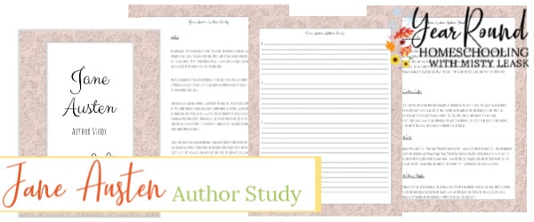 Jane Austen Author Study - Year Round Homeschooling