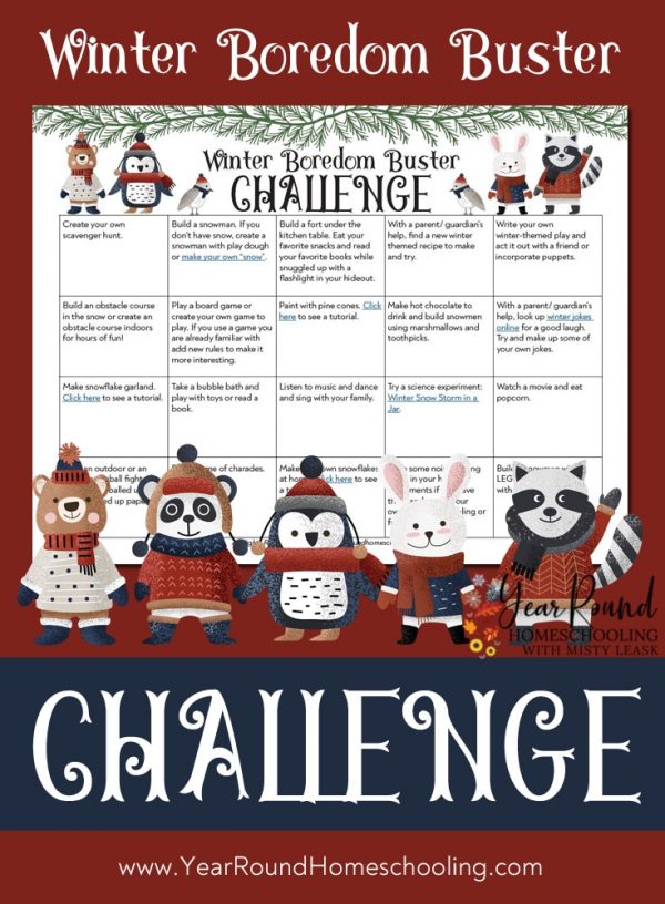 Winter Boredom Buster Challenge - Year Round Homeschooling